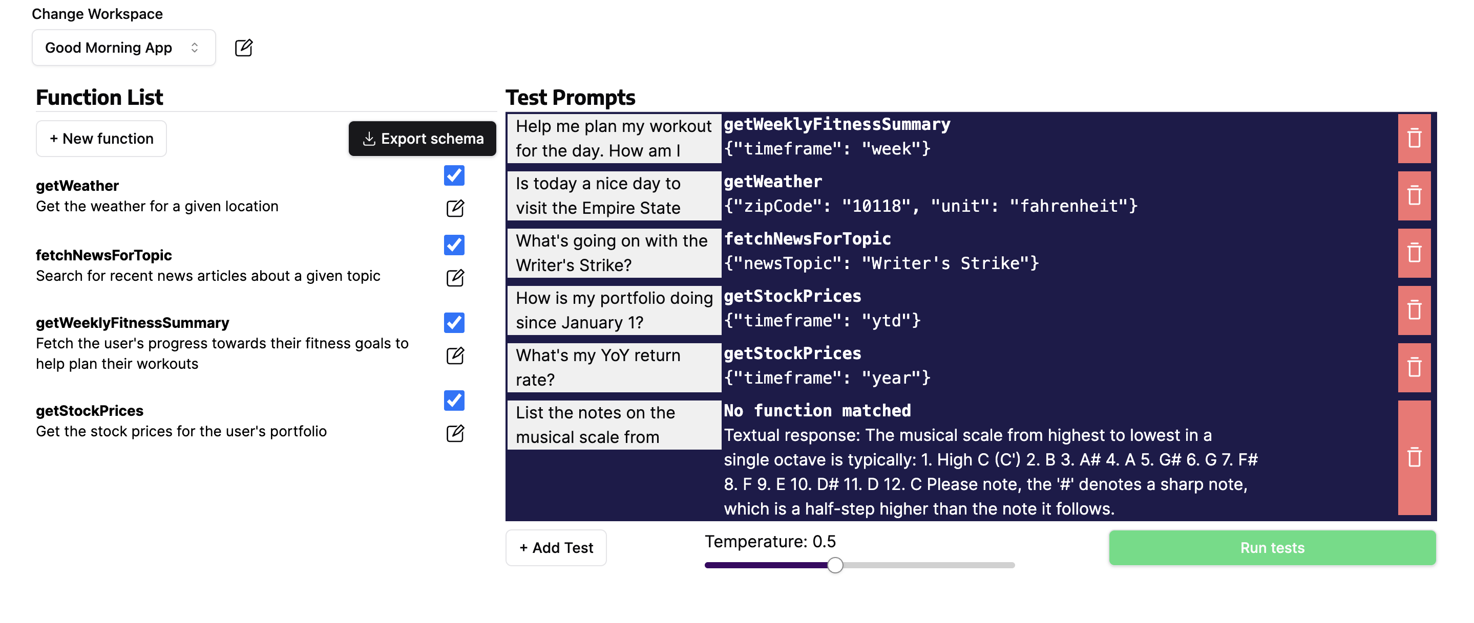 Function Calling Studio for AI Projects